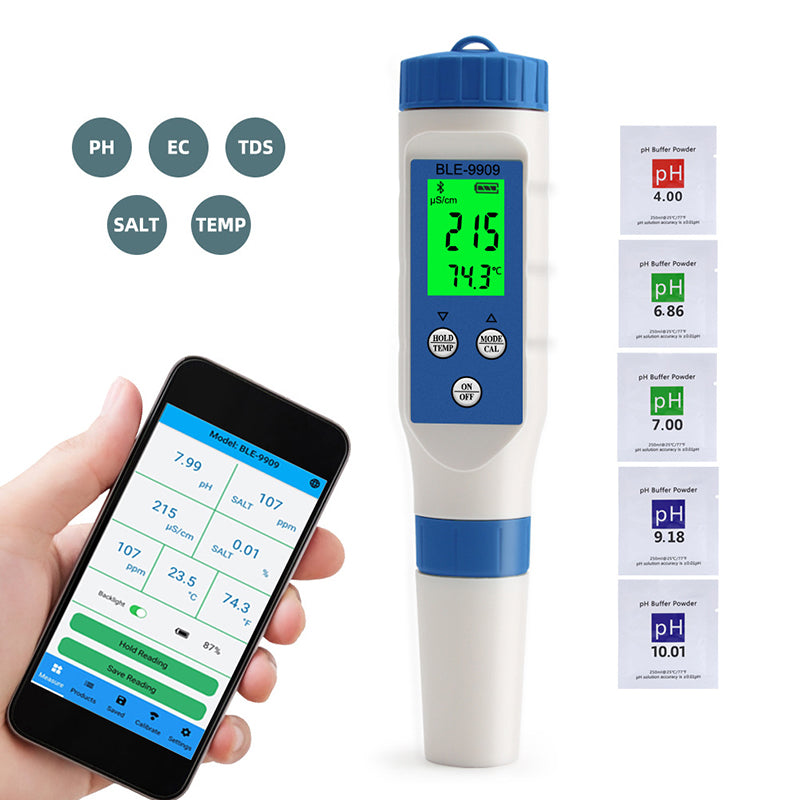 Tilswall Digital Water Tester 5-in-1 PH Meter & TDS Meter