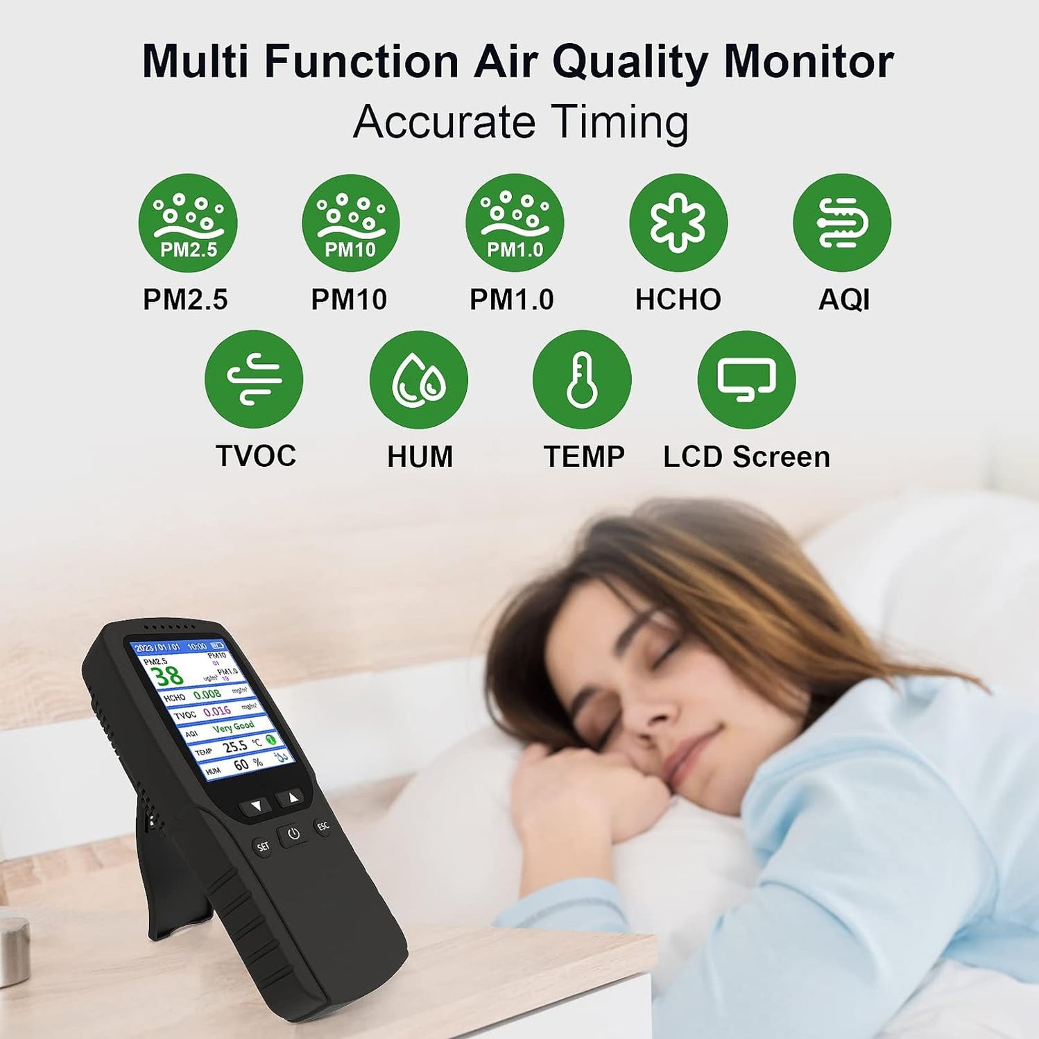 Tilswall Air Quality Monitor Household Indoor Air Pollution Detector