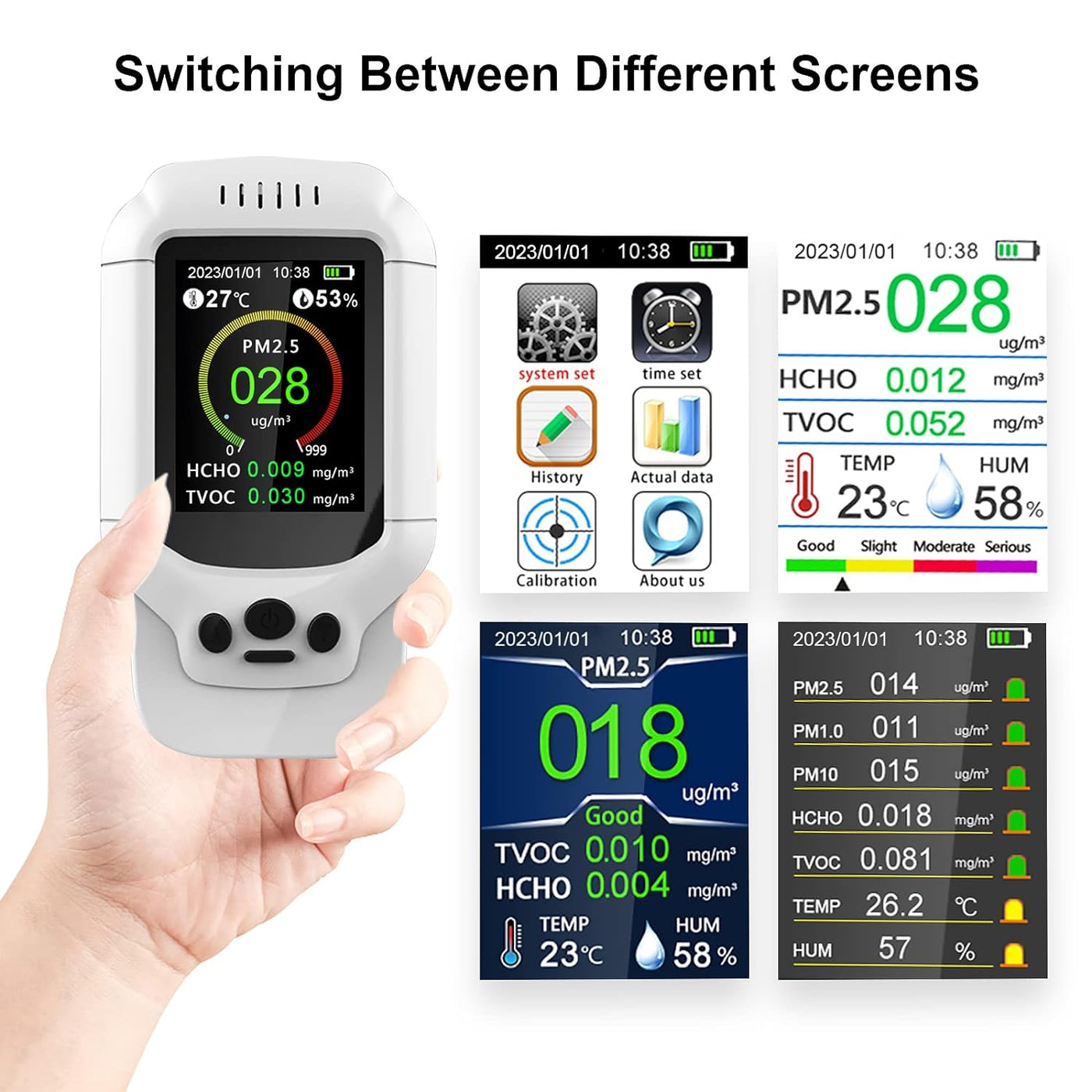 Tilswall Air Quality Monitor, Detect PM2.5/PM10/PM1.0 Micron Dust