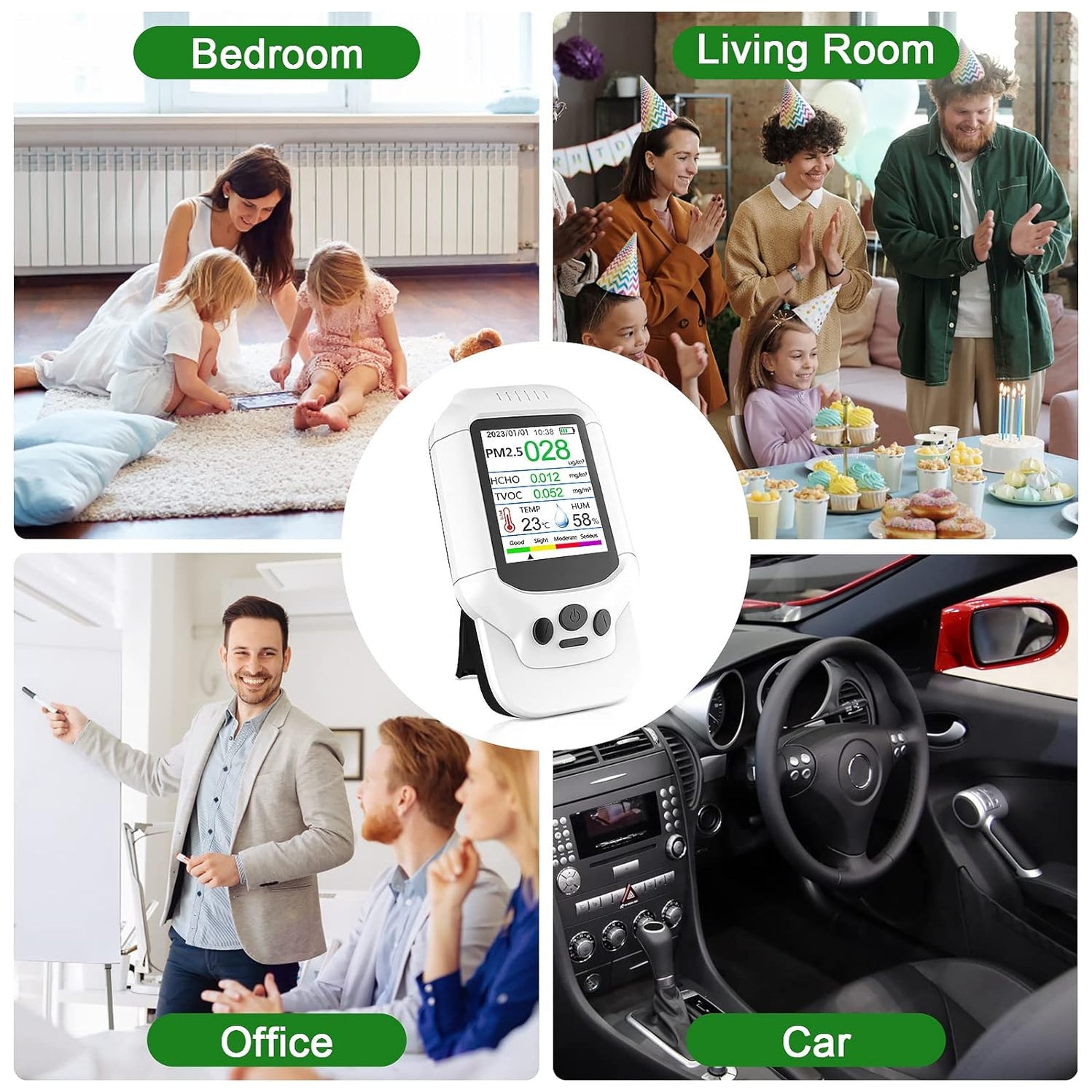 Tilswall Air Quality Monitor, Detect PM2.5/PM10/PM1.0 Micron Dust