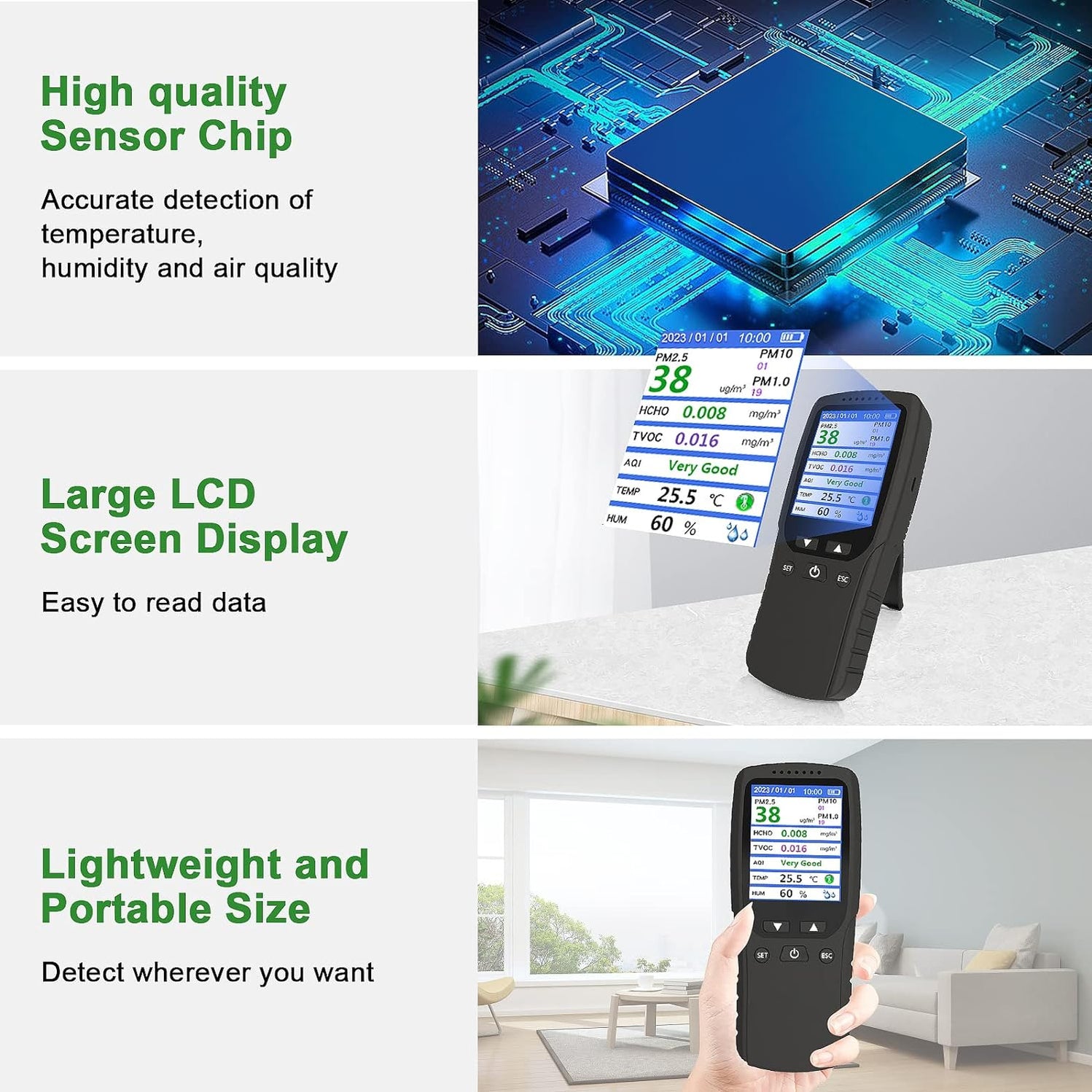 Tilswall Air Quality Monitor Household Indoor Air Pollution Detector