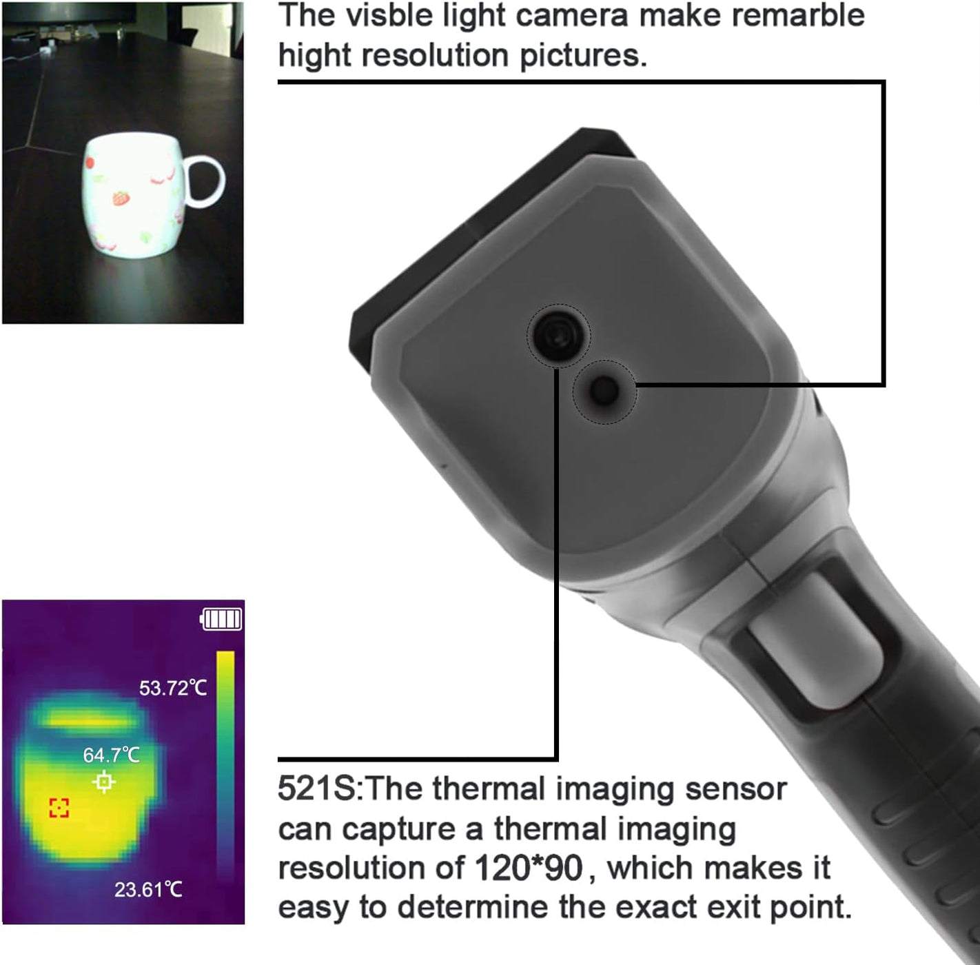 Tilswall Industrial Thermal Imaging Device Upgrade 120 * 90 Higher Res