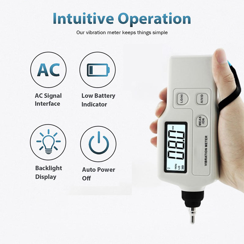 Tilswall Digital Vibrometer Handheld Vibration Analysis Equipment