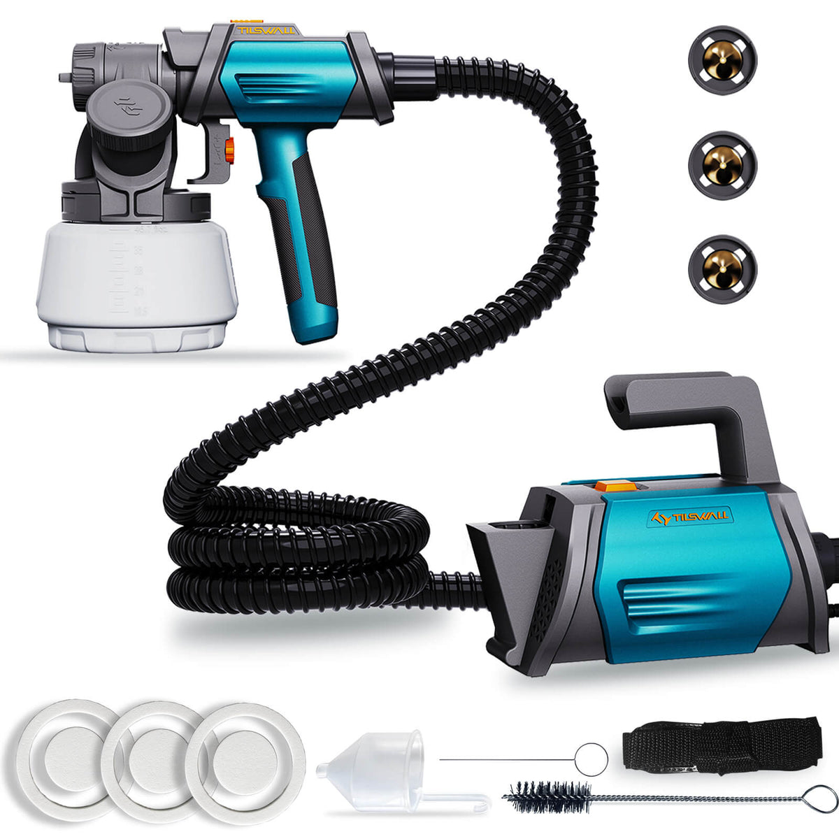 Tilswall HVLP Paint Sprayer with Paint Side Feeding